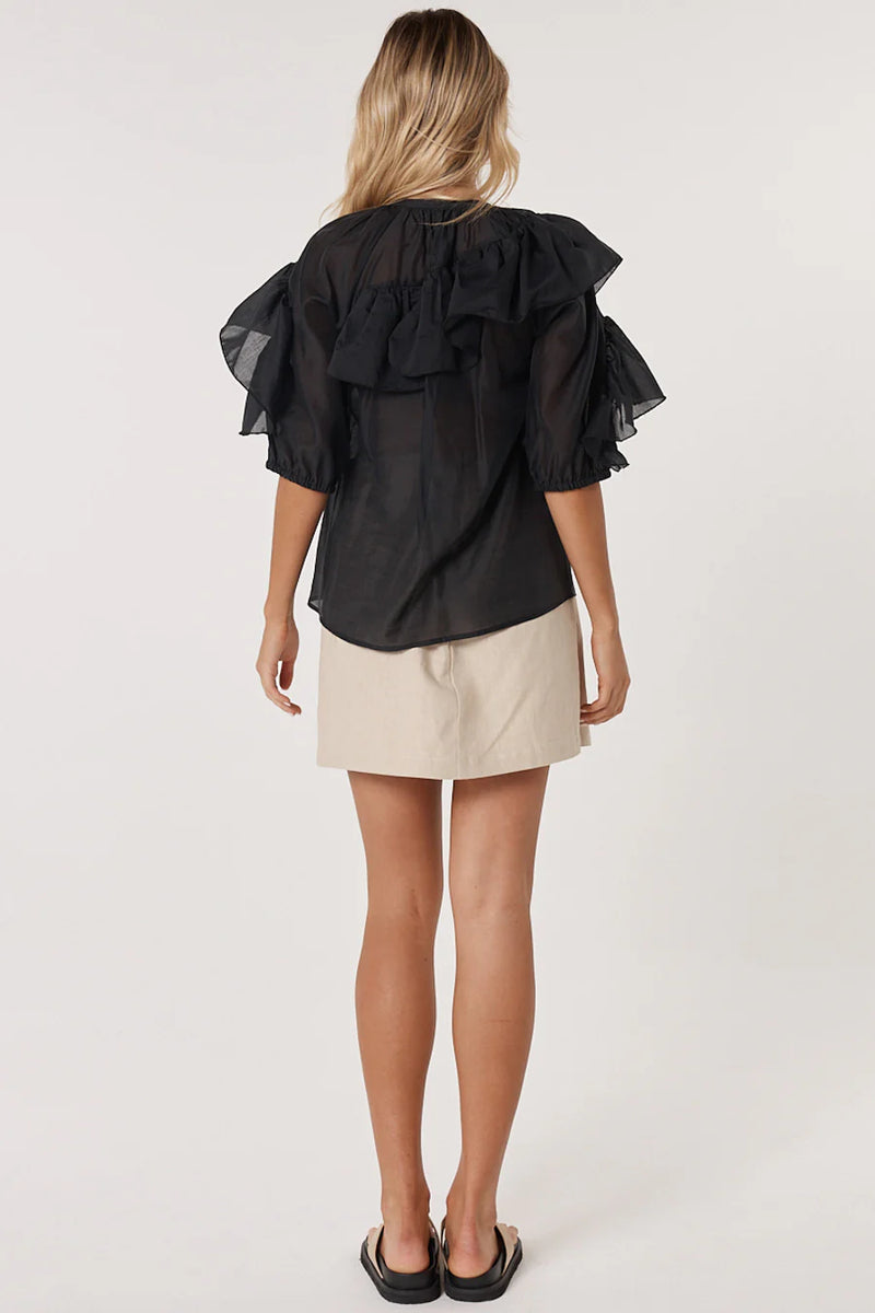 Fate+Becker - Celeste Ruffled Blouse - Black | Gilda Boutique – Gilda ...